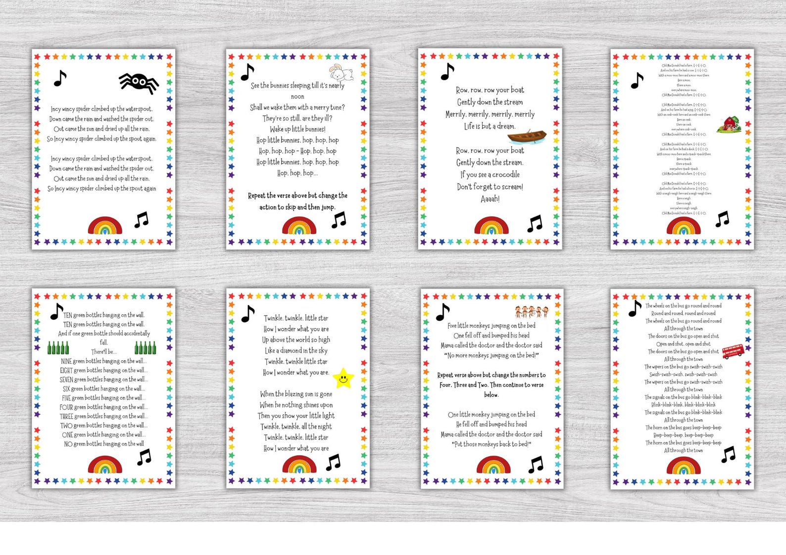Nursery Rhymes Flash Cards - Etsy