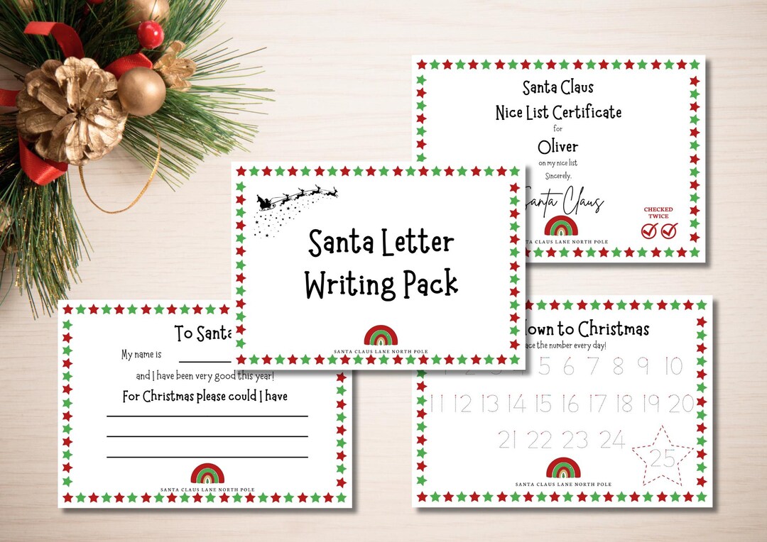 Santa Letter Writing Pack - Etsy