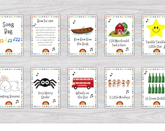 Children's Song Flash Cards. Nursery Rhyme. New Vocabulary. Preschool ...