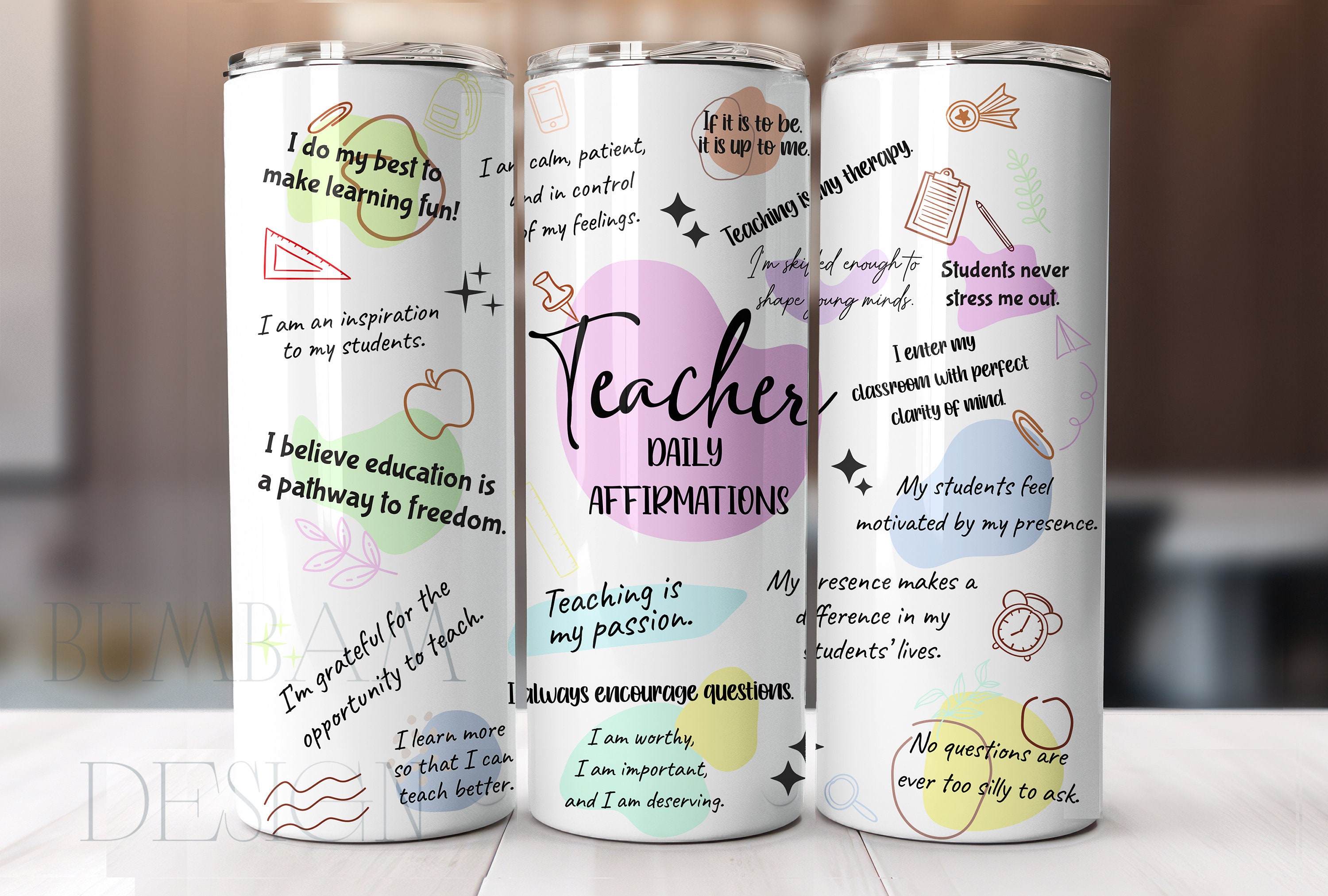 Motivate Your Mindset With Teacher Daily Affirmations - Bundle of 6 ...