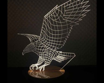 3d Bald Eagle Lamp - Etsy