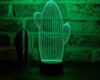 Glass Cactus Lamp - Etsy