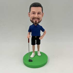 Custom Golf Bobblehead: Personalized Golfer Gift, Handmade Polymer Clay ...
