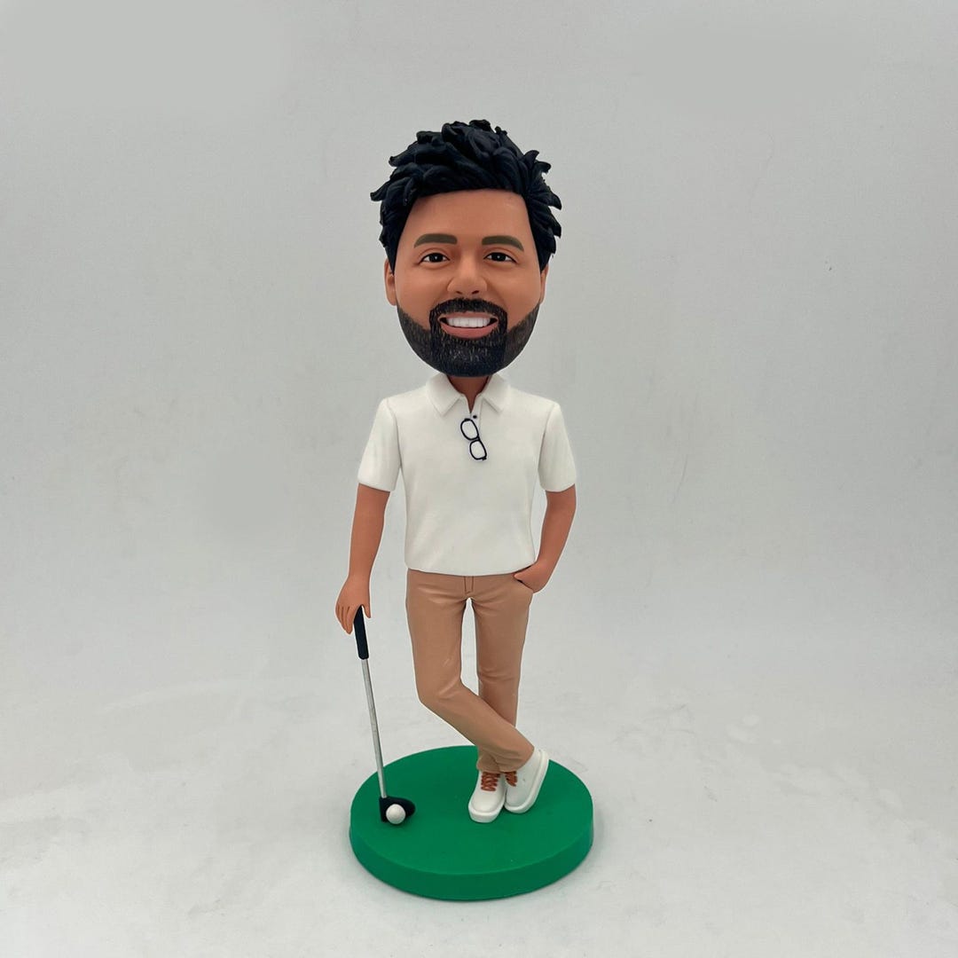 Custom Golf Bobblehead: Personalized Golfer Gift, Polymer Clay Figurine ...