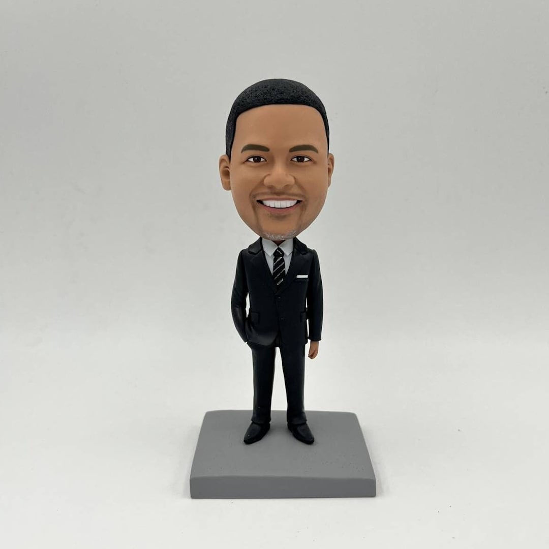 Custom Businessman Bobblehead: Unique Boss Gift, Handmade Polymer Clay ...