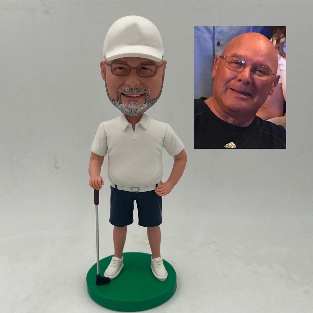 Custom Golf Bobblehead Gift: Personalized Polymer Clay Golfer Figurine ...