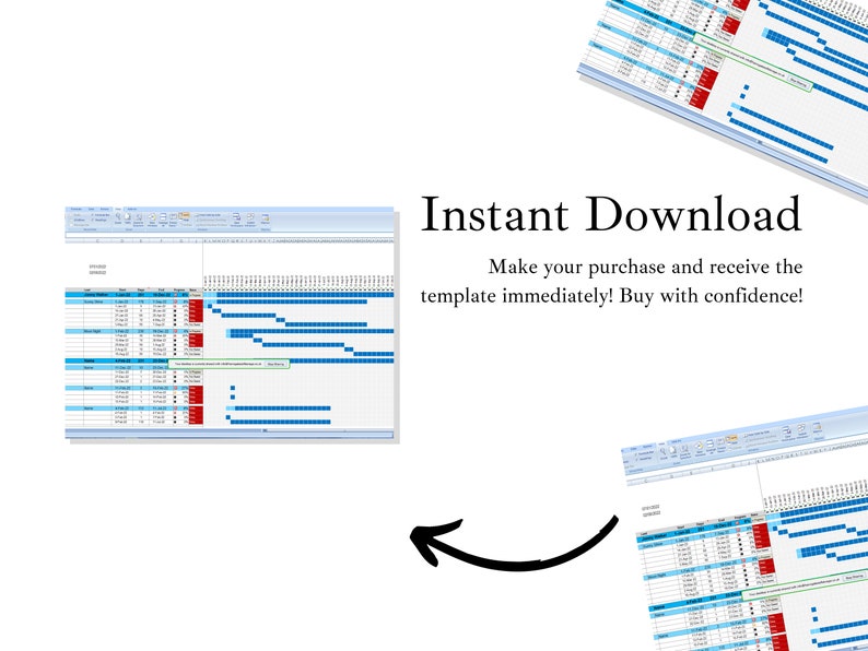 Simple Gantt Chart Excel Template - Etsy