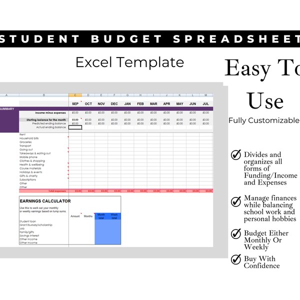 College Tracking Spreadsheet - Etsy