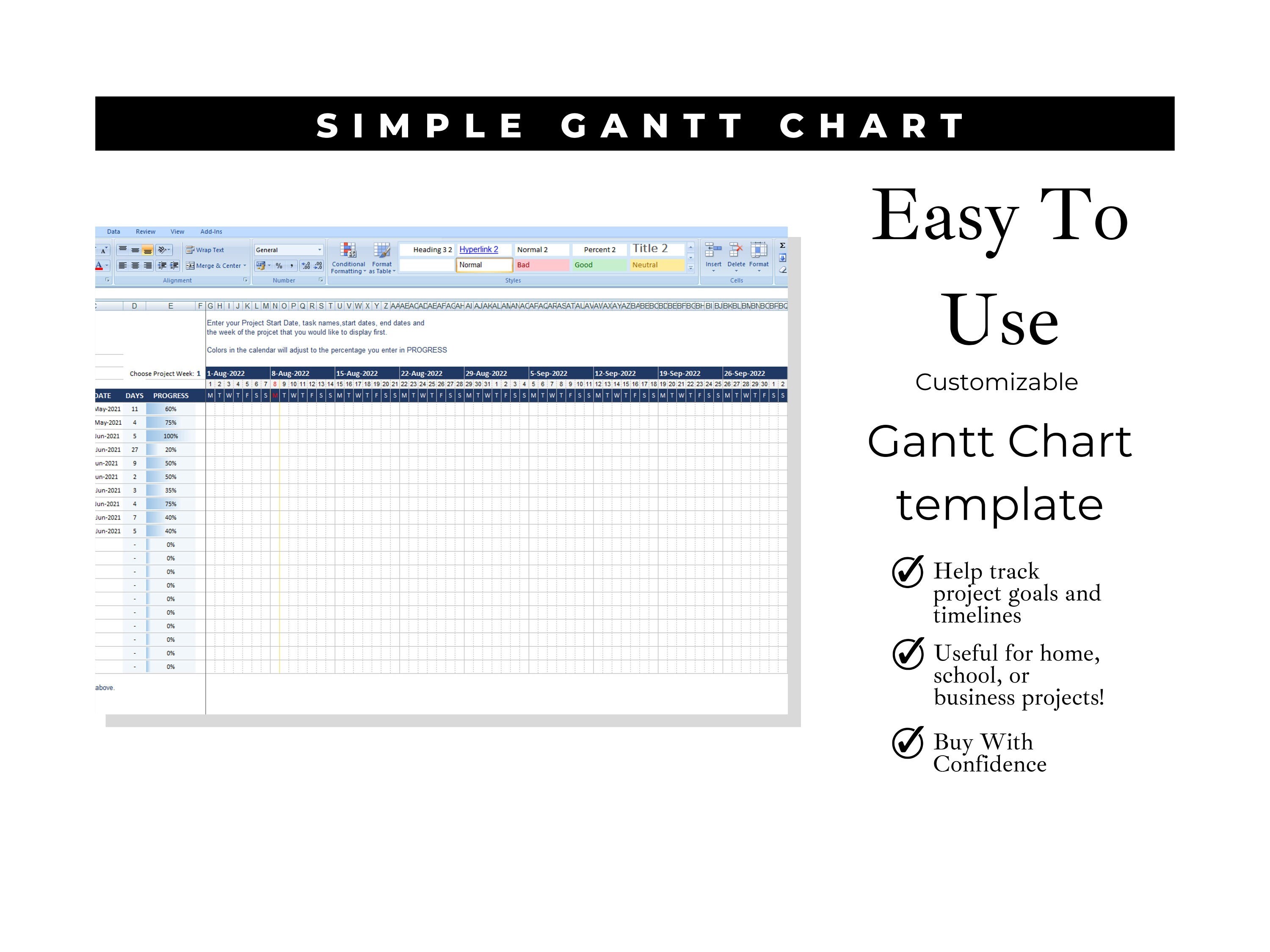 Simple Excel Gantt Chart Template