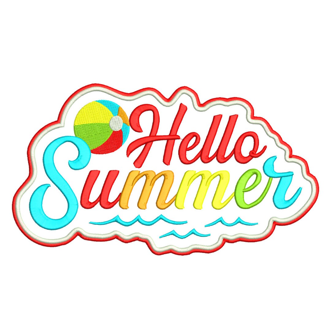 Summer Embroidery Design, Summer Time Embroidery Designs, Instant ...