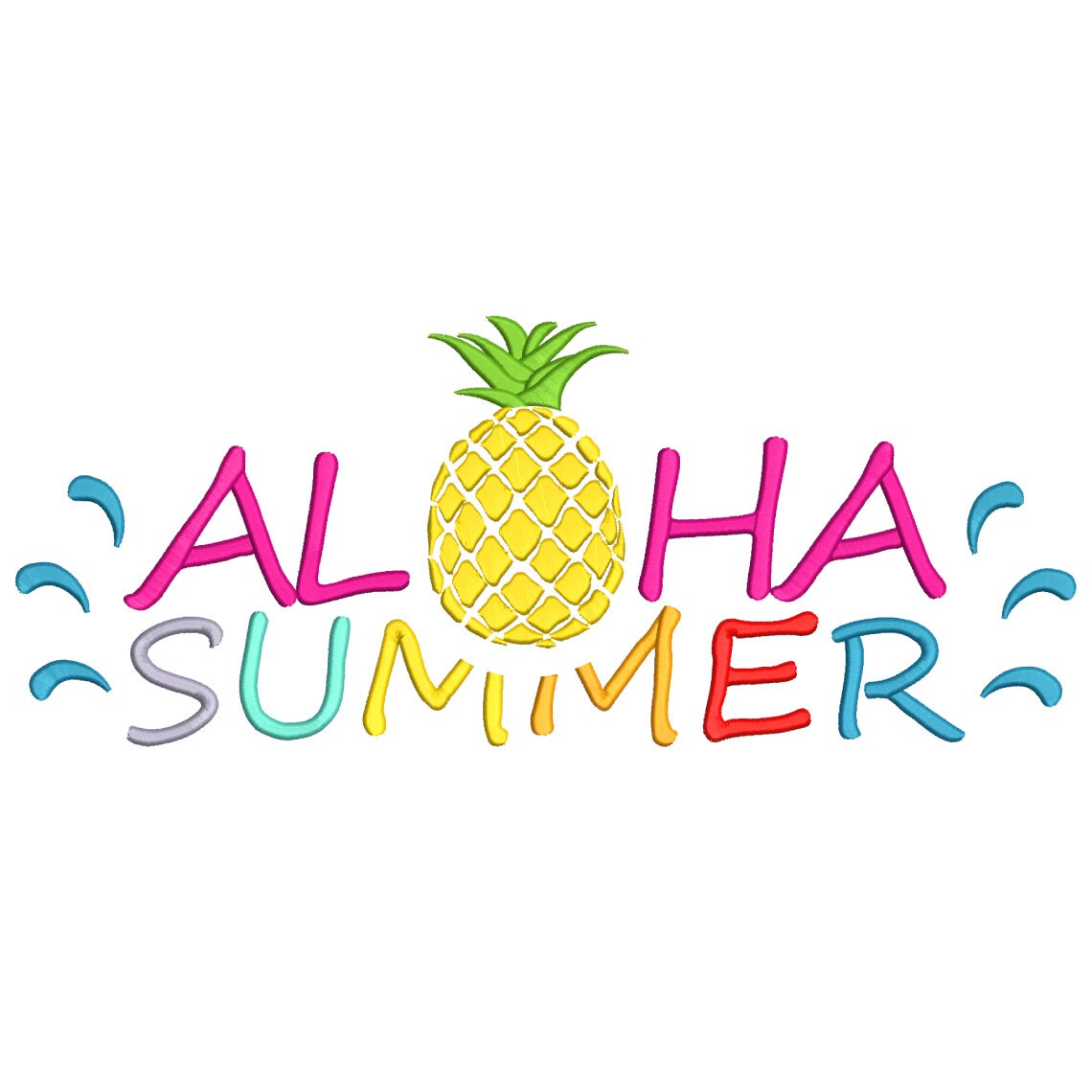 Aloha Summer Embroidery Design Summer Time Embroidery - Etsy