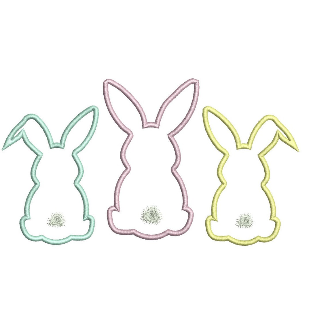Three Easter Bunny Embroidery Design. Machine Embroidery Design ...