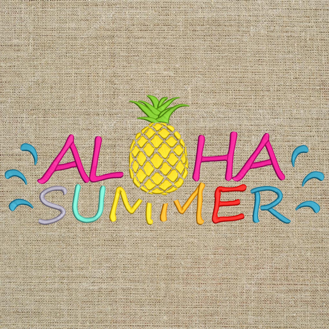 Aloha Summer Embroidery Design Summer Time Embroidery - Etsy