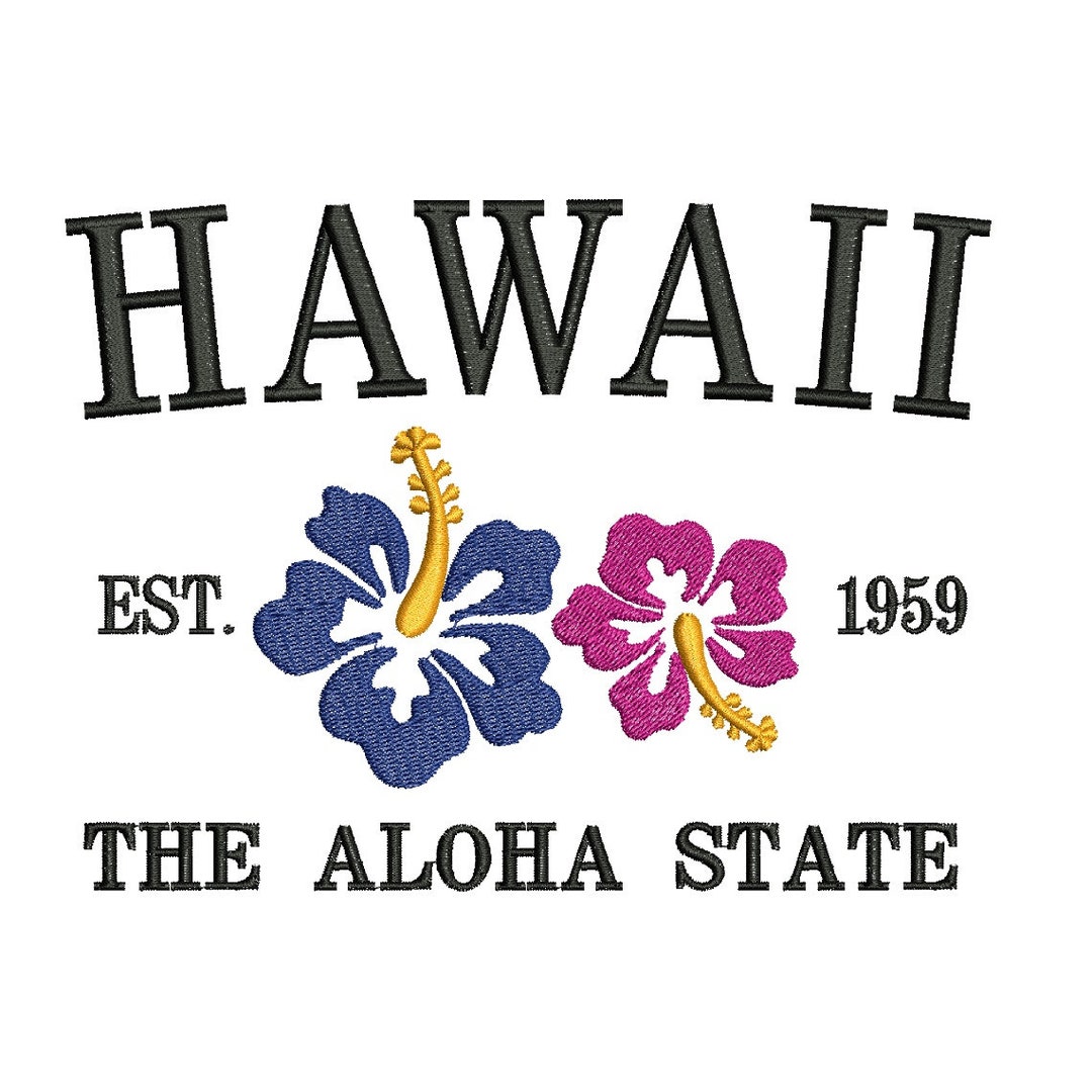 Hawaii Aloha Embroidery Design, Aloha State Trendy Embroidery Designs ...