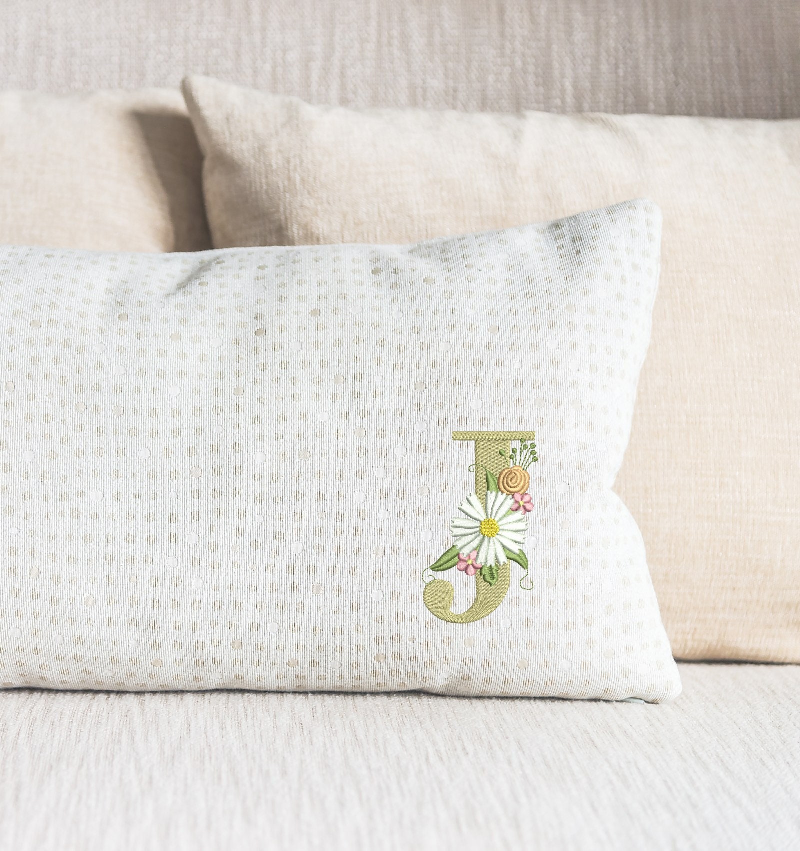 Floral Font Embroidery Design Alphabet J Letter Embroidery - Etsy