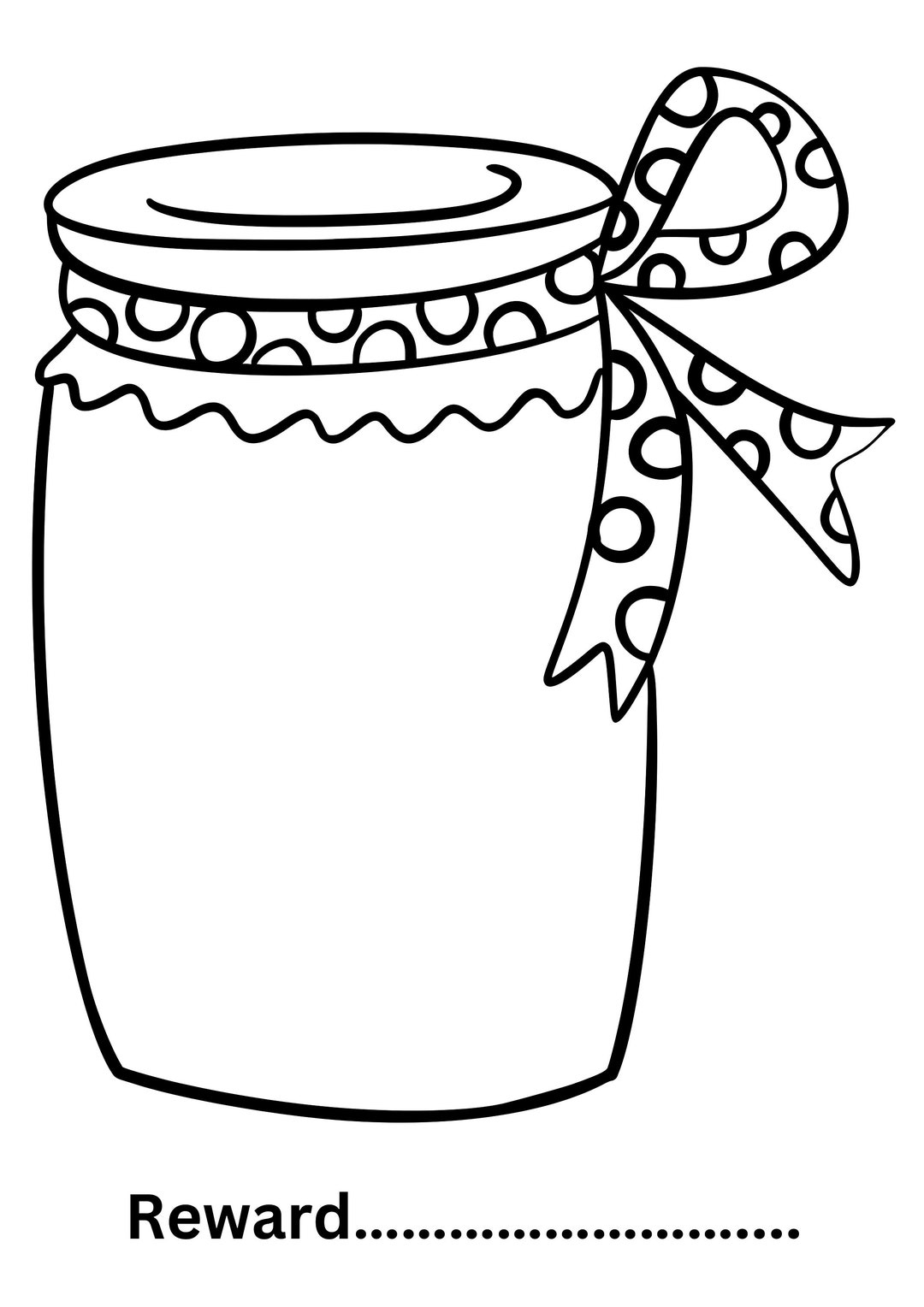 Reward Jar Blank Outline Colour in or Fill With Colourful Stickers to ...