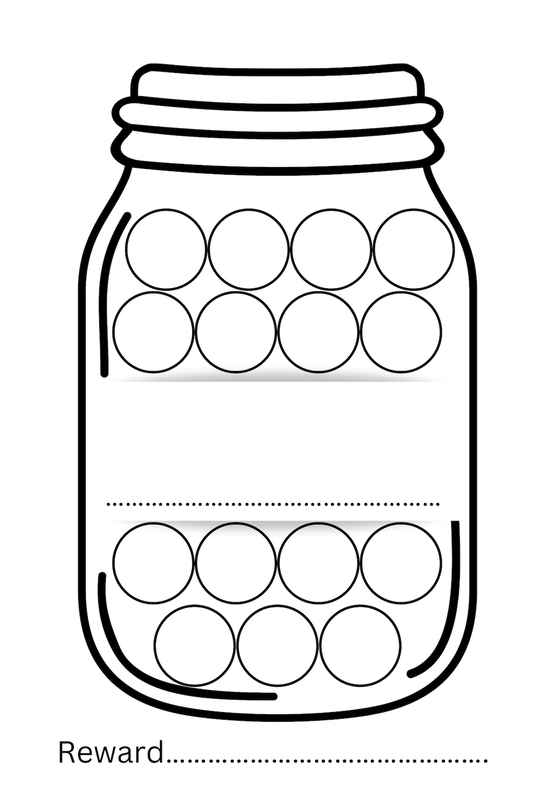 Reward Jar Circle Outlines Instant Download Help Your Child Achieve ...