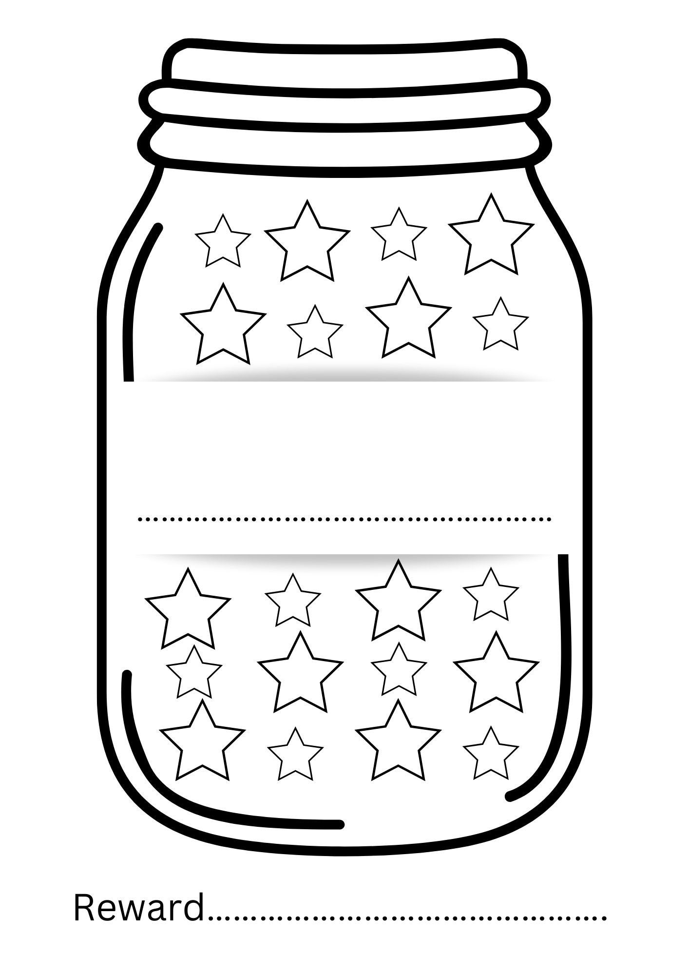 Star Reward Jar Instant Download Help Your Child Achieve Their Goals - Etsy