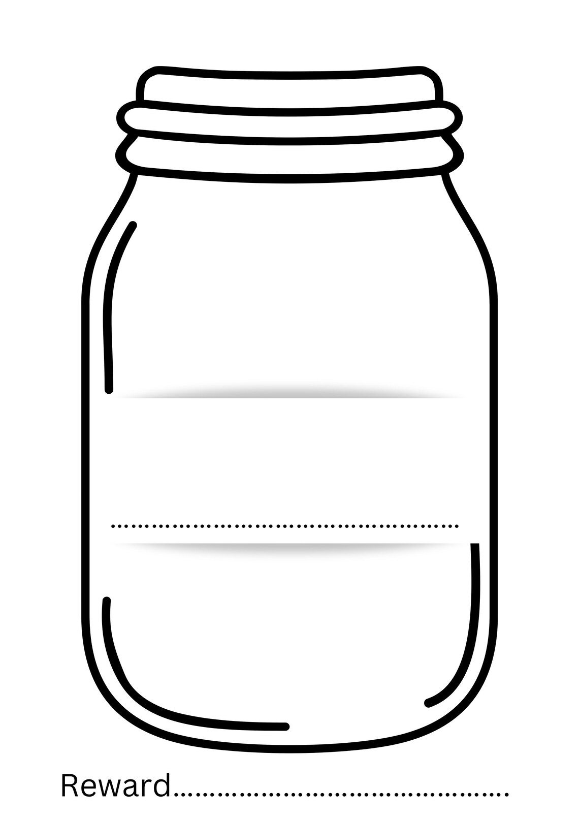 Reward Jar Blank Outline Fill in With Your Own Designs or Colourful ...