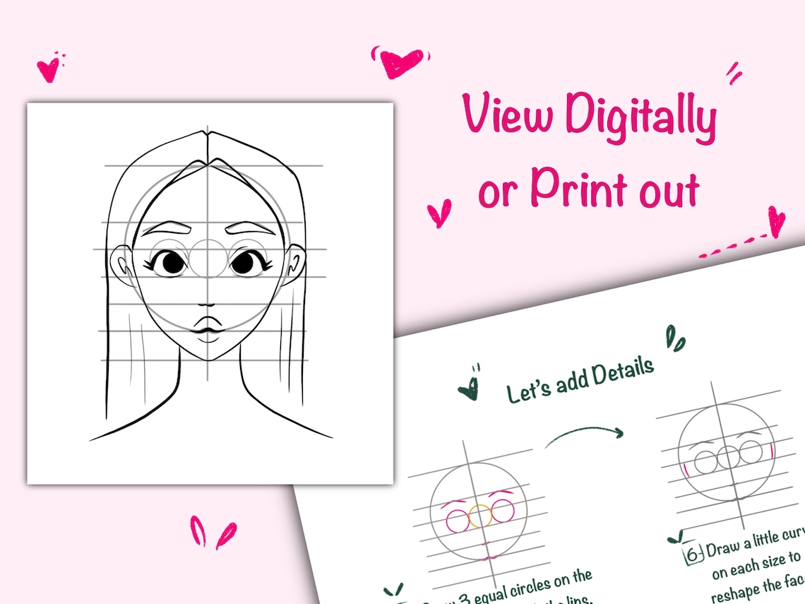 How to Draw A Girl Character, Digital Step-by-step Drawing Guide PDF ...