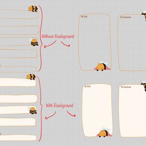 Digital Planner Widgets Cute Bumblebee Planner Clipart Printable Art ...