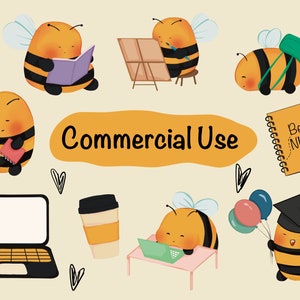Student Clipart Digital Cute Bumblebee Clipart Back to School PNG ...