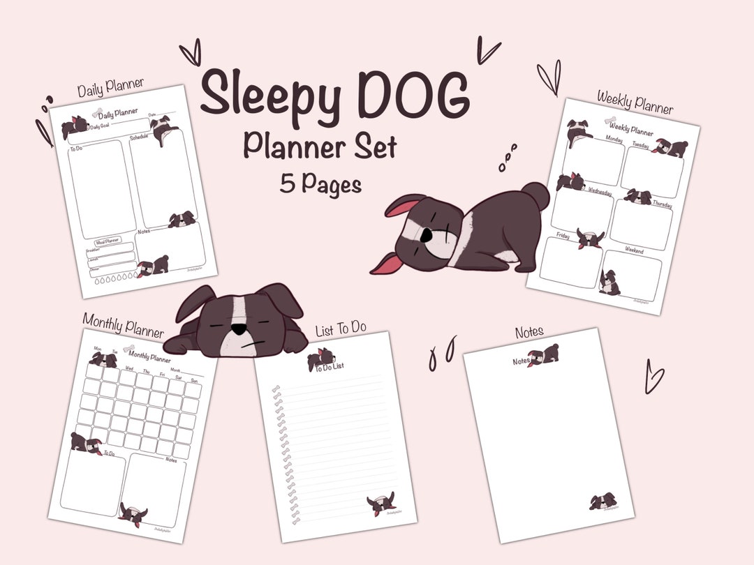 Cute Dog Planner Set: Daily, Weekly, Monthly (A4 Printable) - Etsy