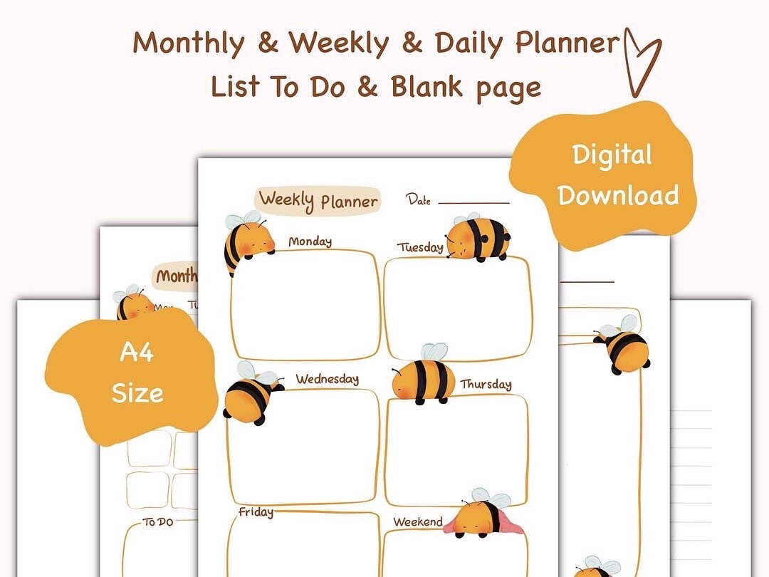 Daily Planner Weekly Planner Monthly Planner Printable Planner Planner ...