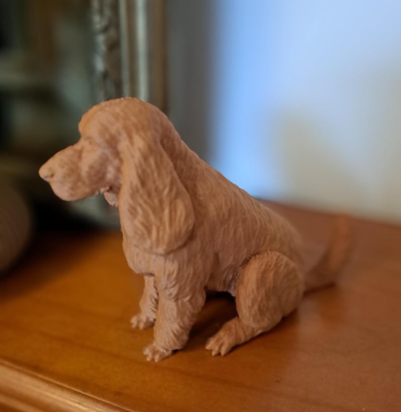 3d Printed, English Cocker Spaniel Dog Sitting Figurine, Cocker Spaniel ...