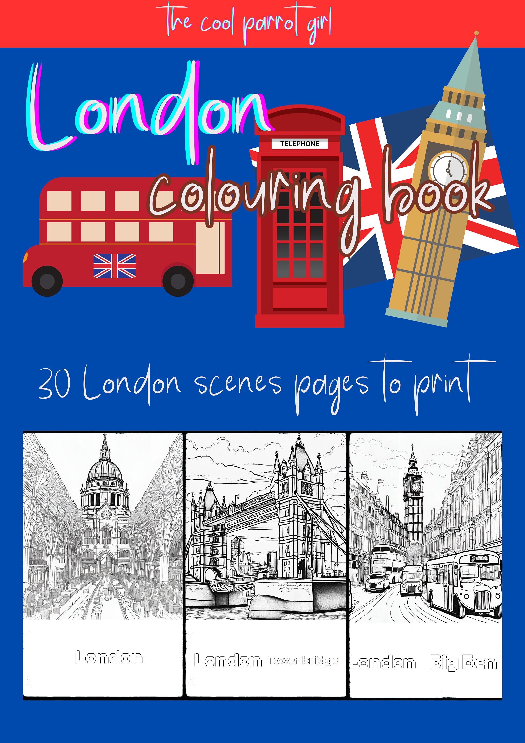 30 Printable Colouring Pages of London, Colouring Book Pages, Digital ...