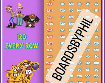 75 Wta Pyp in Every Row 1-15 Bingo Board Themed - Etsy