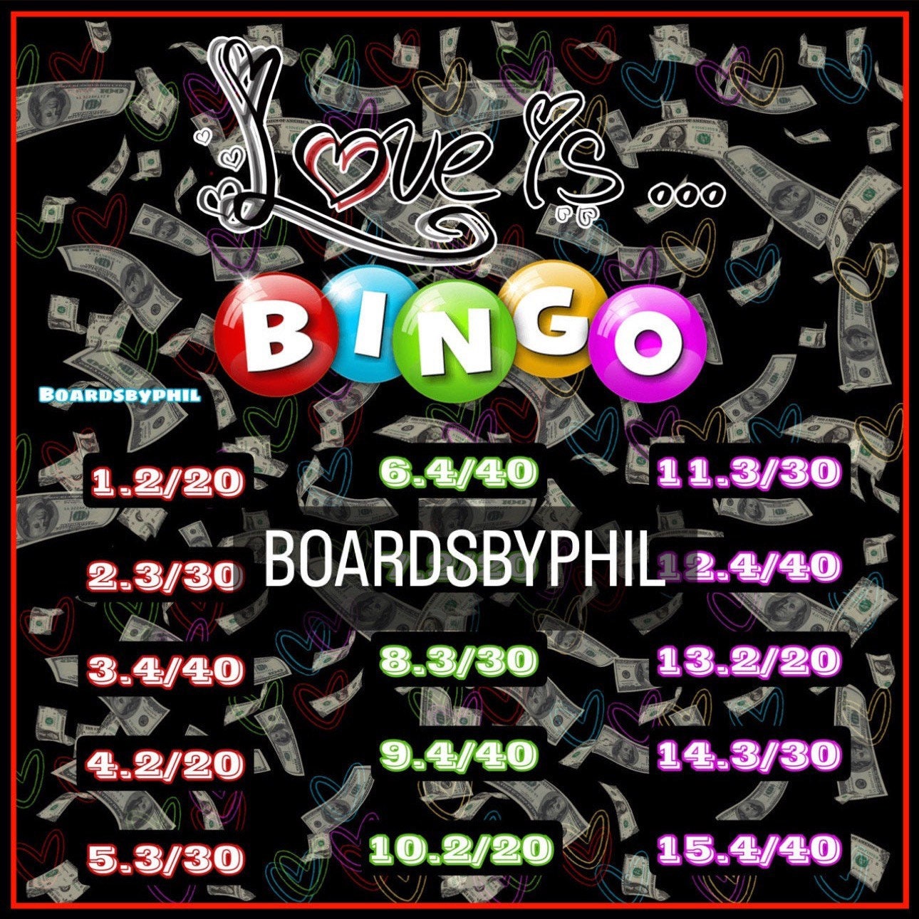 Pick Your Prize Bingo Board - Etsy