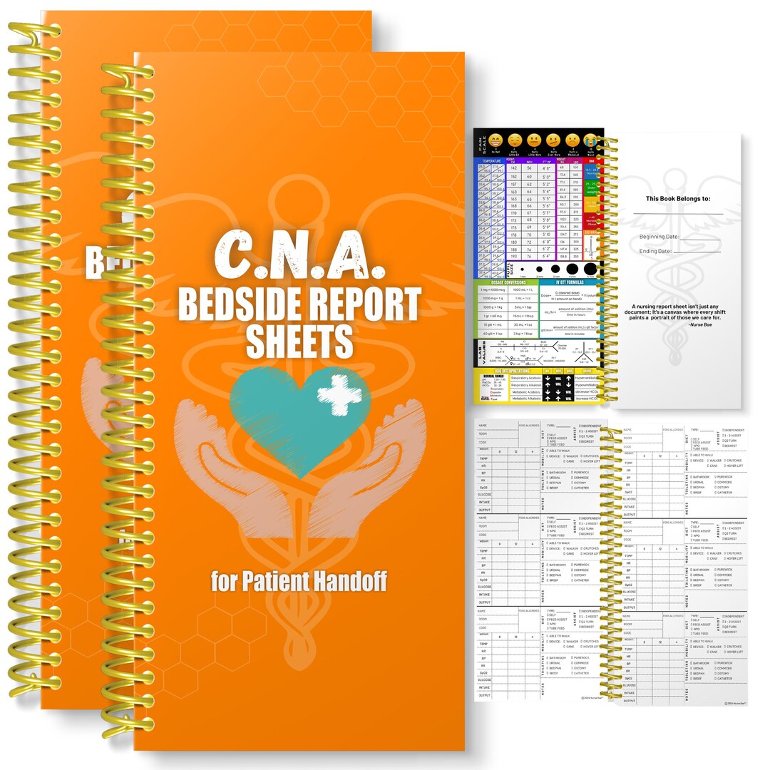CNA Report Sheets: Patient Handoff Book Set - Etsy