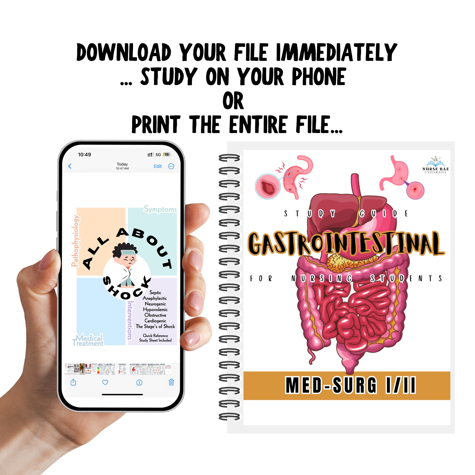 Med Surg Nursing School Study Guide Bundle - Etsy