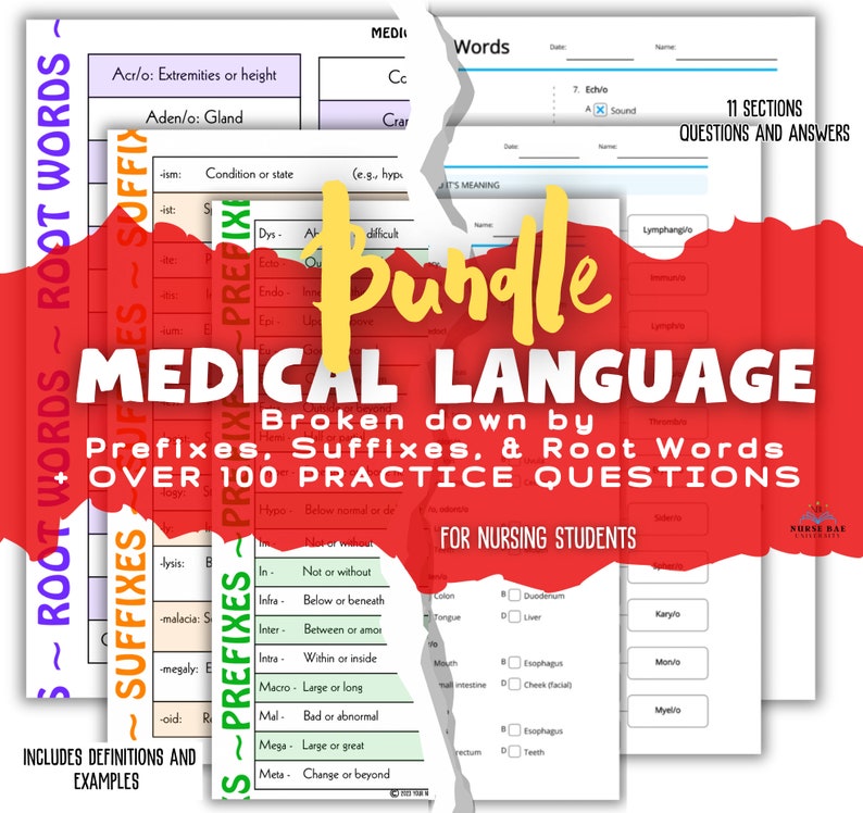 Medical Language for Nursing Students, Nursing Bundle - Etsy