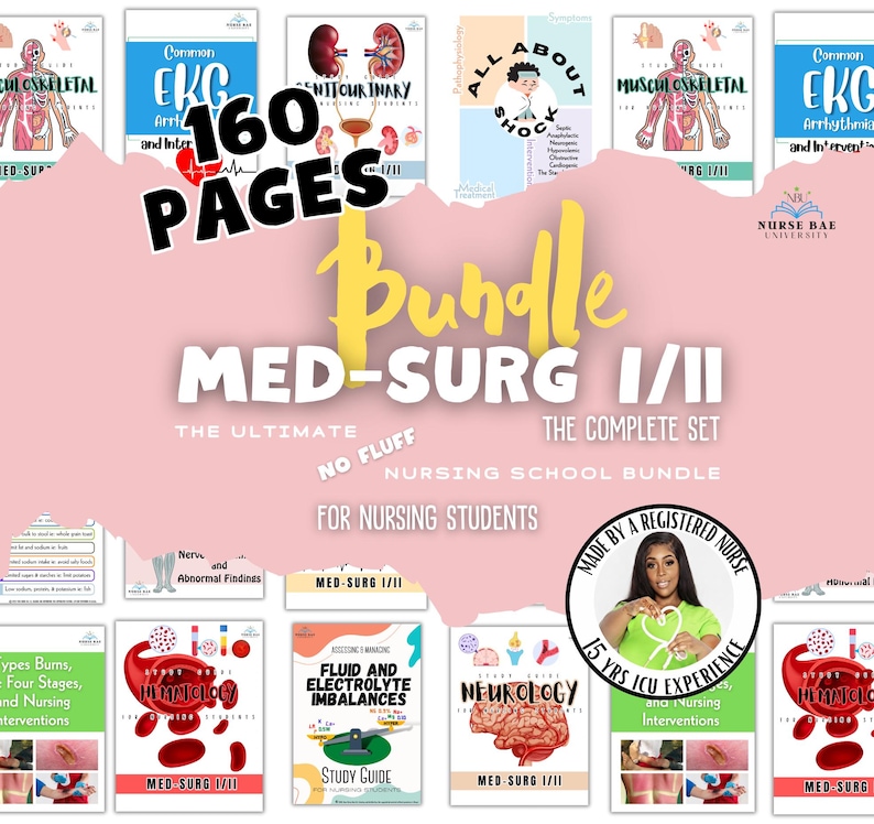 Med Surg Nursing School Study Guide Bundle - Etsy