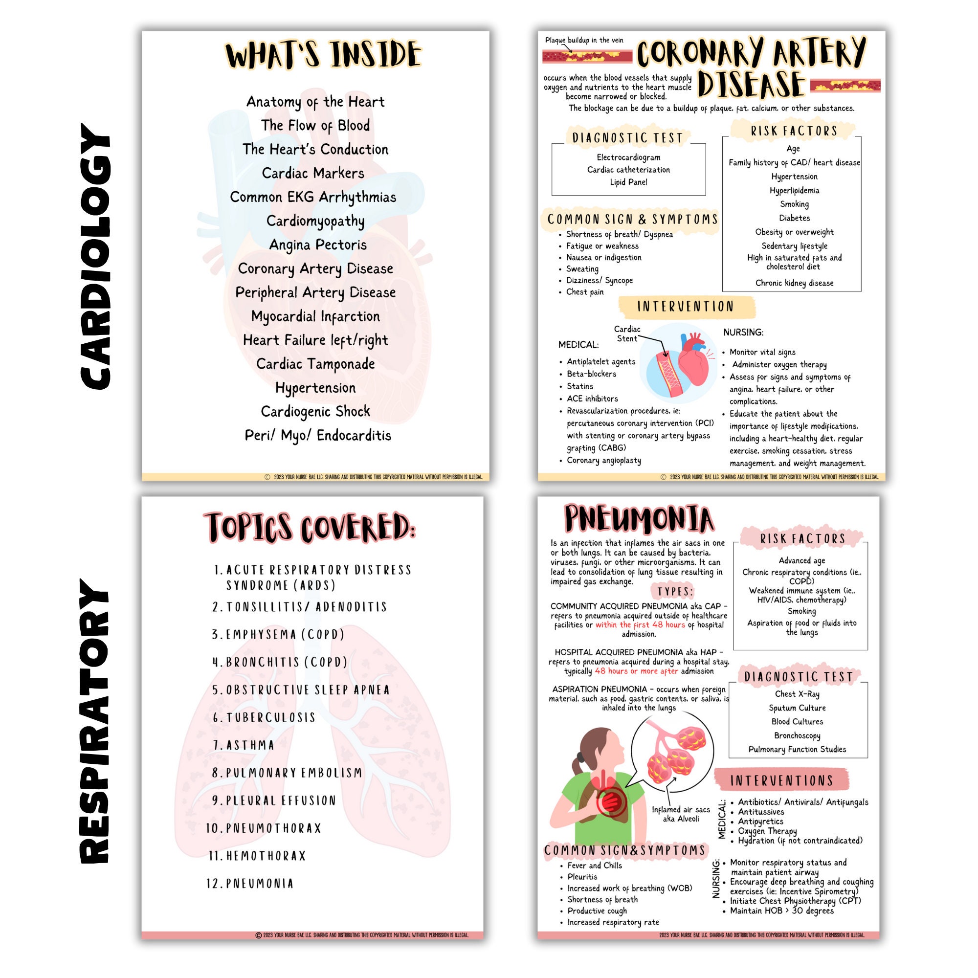 Med Surg Nursing School Study Guide Bundle - Etsy