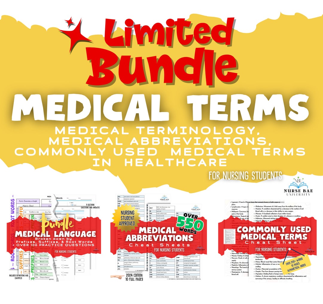 Nursing School Medical Terminology Bundle (digital Download) - Etsy
