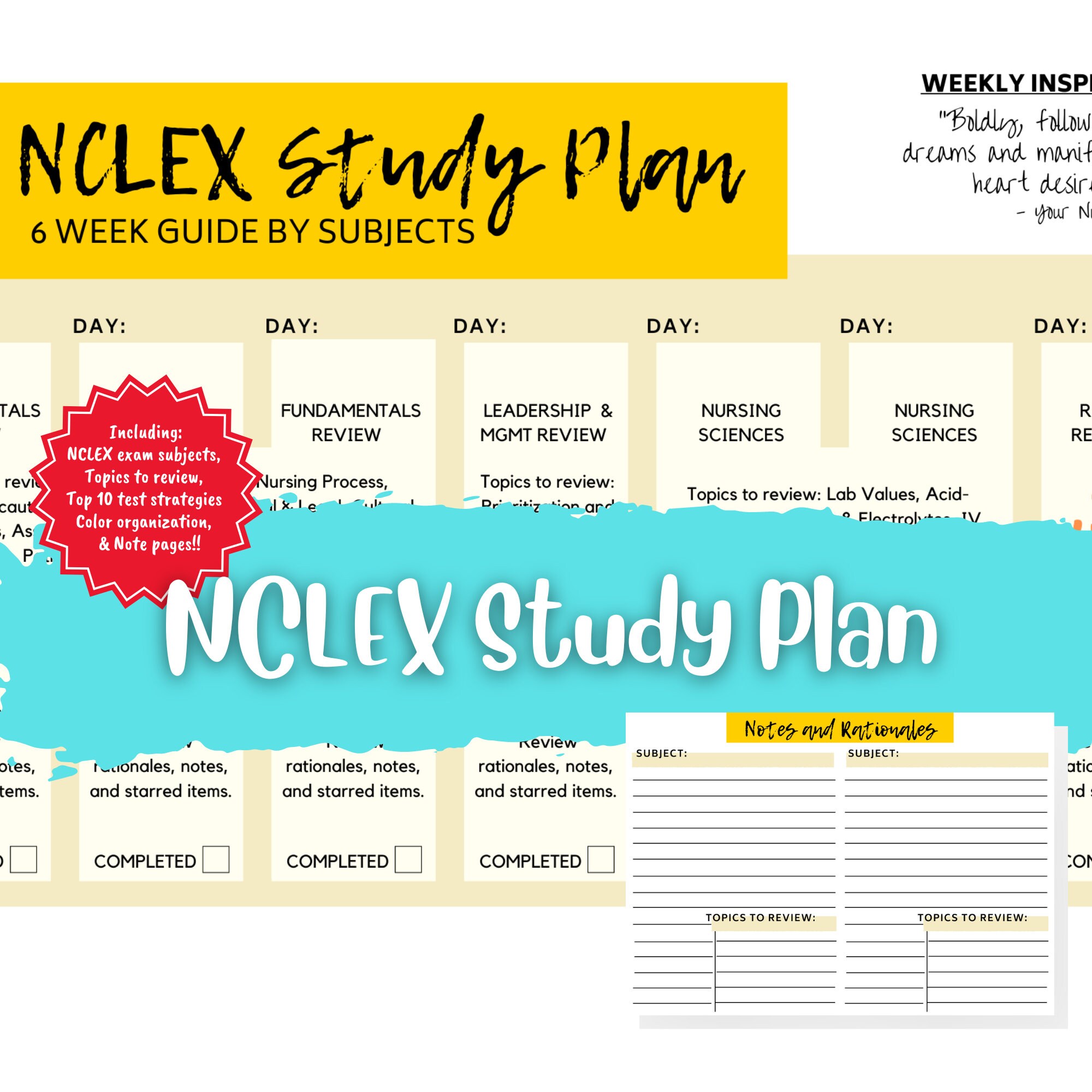 NCLEX Study Plan & Testing Strategies - Etsy Canada