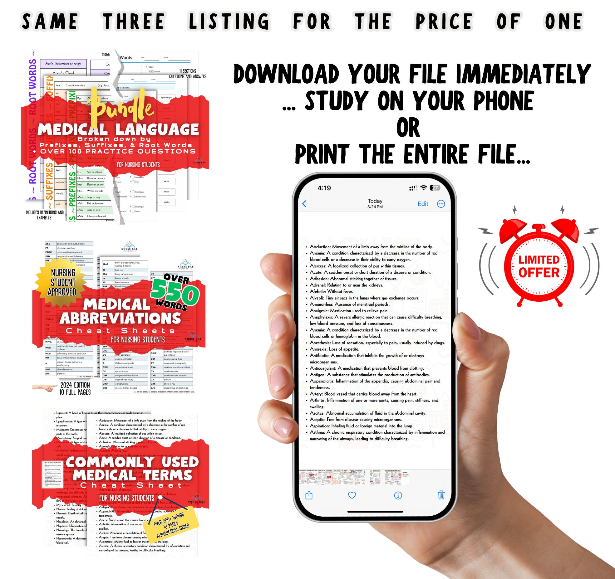 Nursing School Medical Terminology Bundle (digital Download) - Etsy