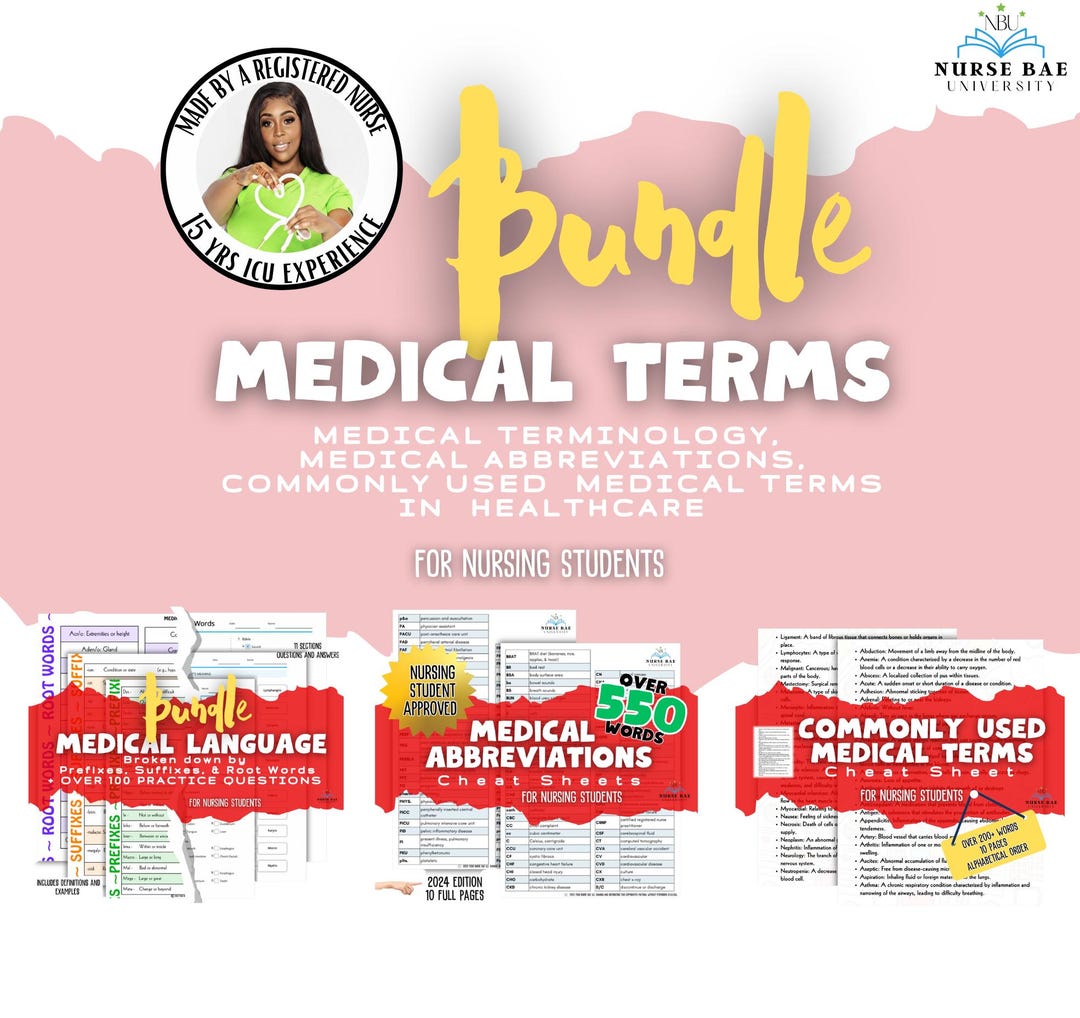 Nursing School Medical Terminology Bundle (digital Download) - Etsy
