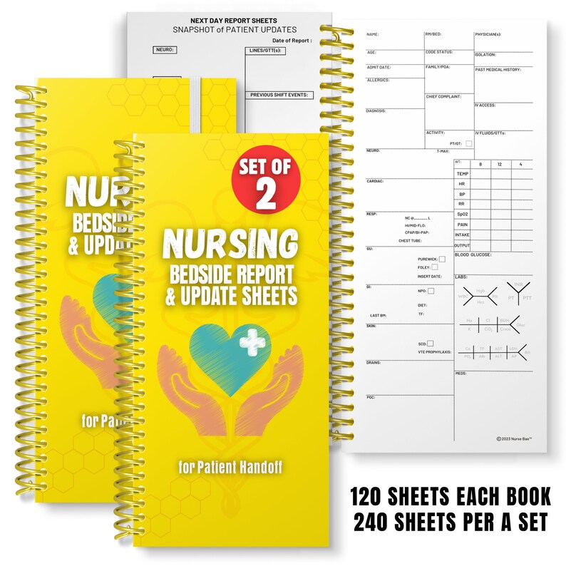 Nurse Report Notebook: Med Surg RN Handoff Sheets (set of 2) - Etsy