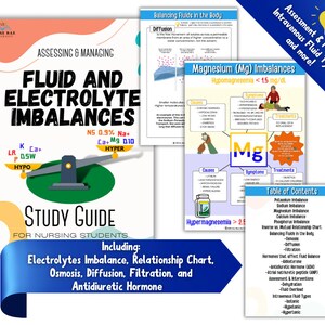 Fluid & Electrolyte Imbalance Nursing Study Guide (PDF) - Etsy