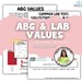 ABG Values and Lab Values - Nursing Study Sheet - Etsy