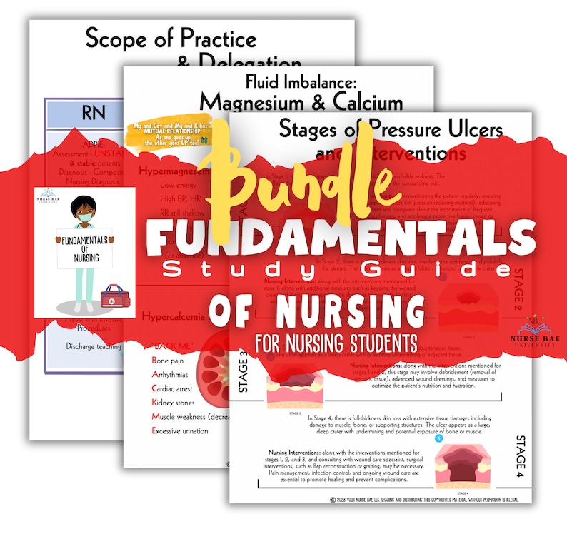 Nursing Fundamentals Study Guide and Nursing Notes - Etsy