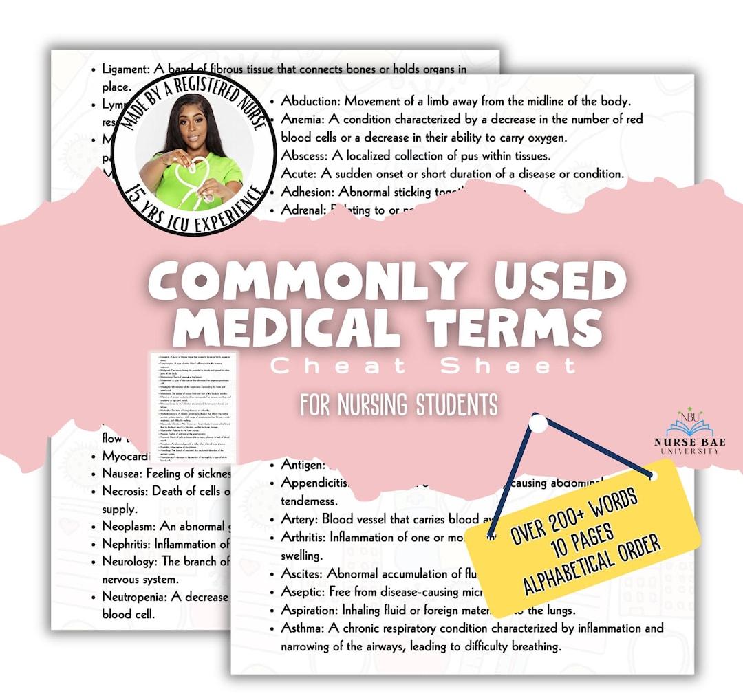 Medical Terminology Study Guide: Nursing Student Notes (digital ...