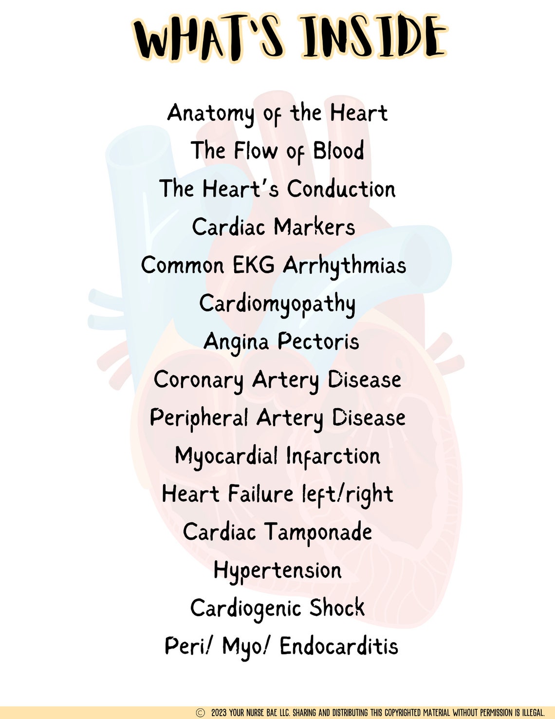Cardiac Nursing Study Guide: Med Surg I/II Notes (digital Download) - Etsy