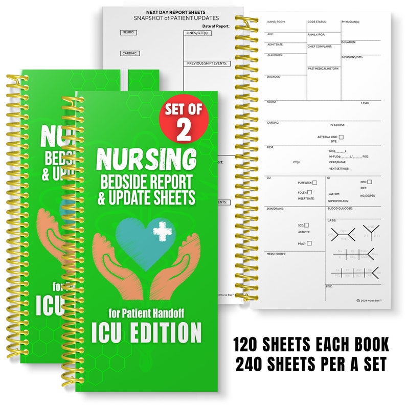 ICU Nurse Report Notebook: SBAR Handoff Sheets - Etsy