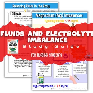 Fluid & Electrolyte Imbalance Nursing Study Guide (PDF) - Etsy