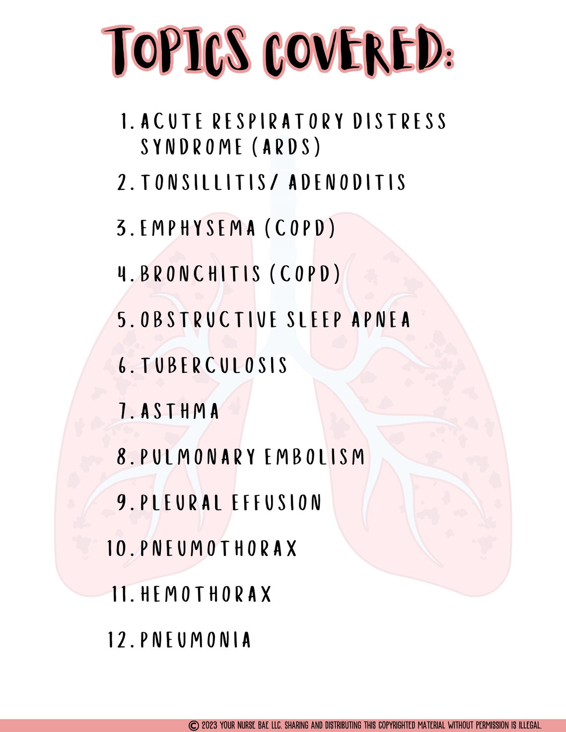 Respiratory Study Guide: Med Surg Nursing Notes - Etsy